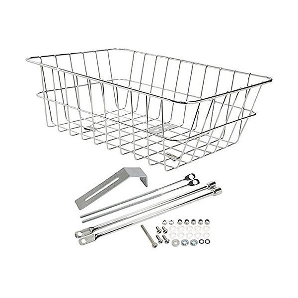 ■前後幅A:260mm、横幅A：380mm■前後幅B:215mm、横幅B：300mm■高さ：130mm■重量：1.1kgフォークセンターとハブ軸で固定するフロントバスケット。ステーの長さを調節でき、20インチ〜700Cまで対応します。■通常...