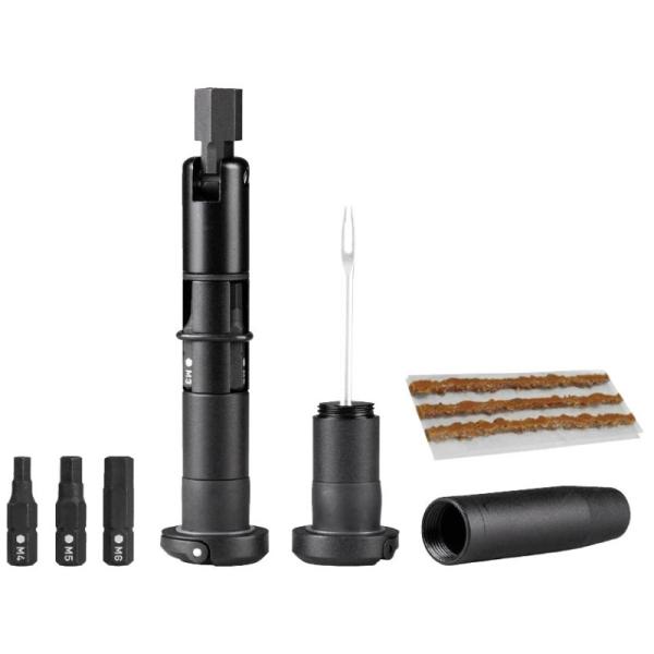 ■硬化スチール/エンジニアリンググレートポリマー■直線部123mm以上/内径Φ18〜21.2mmハンドルに対応■L109×W25×H25mm(ビットキット)、L92×W25×H25mm（チューブレスタイヤリペアキット)、■重量：55.6g(...