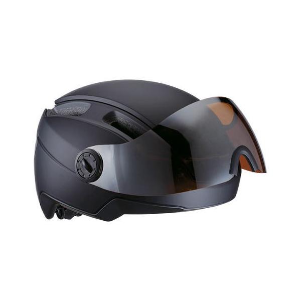 ■カラー：マットブラック■サイズ：L(58-61.5cm)■参考重量：410g美しいデザインと抜群の安全性を兼ね備えたE-BIKE向けヘルメット。フェイスシールドが高速走行中に抜群のアイプロテクションを誇ります。フェイスシールドが装備されて...