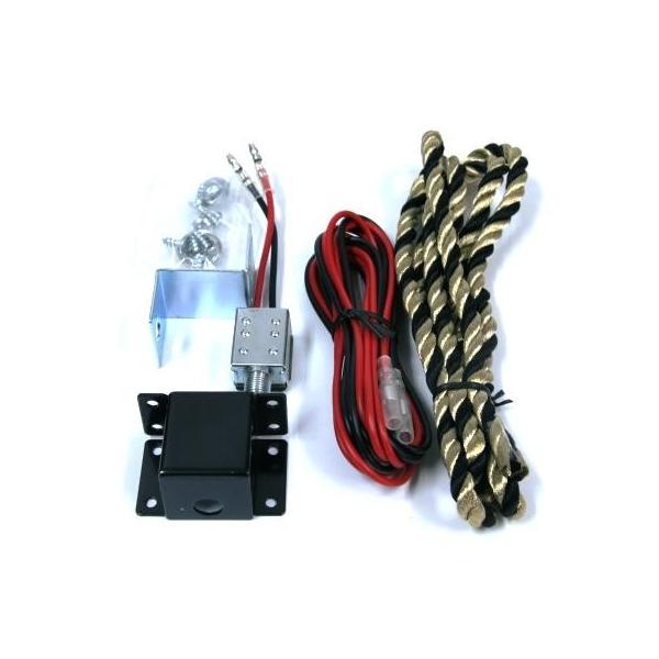 ビックホーンを鳴らす為のスイッチと紐のセットです。１２Ｖ・２４Ｖ共用タイプ★セット内容・コンボイホーンスイッチ1個・Ｓ型取り付けステー1個・箱型取り付けステー1個・スプリングワッシャー1個・六角ナット1個・ステー取り付けビス8個・Ｏリング（...