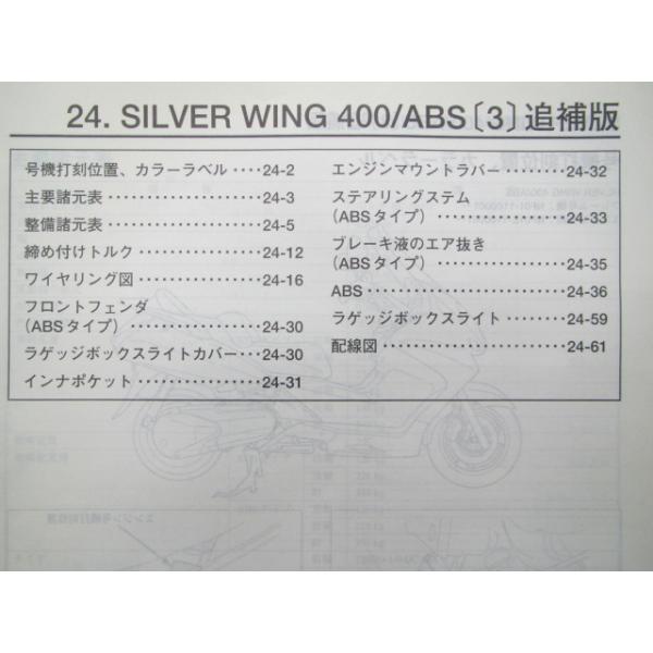 メーカー：ホンダ対応車種：シルバーウイング400発行：平成15年3月