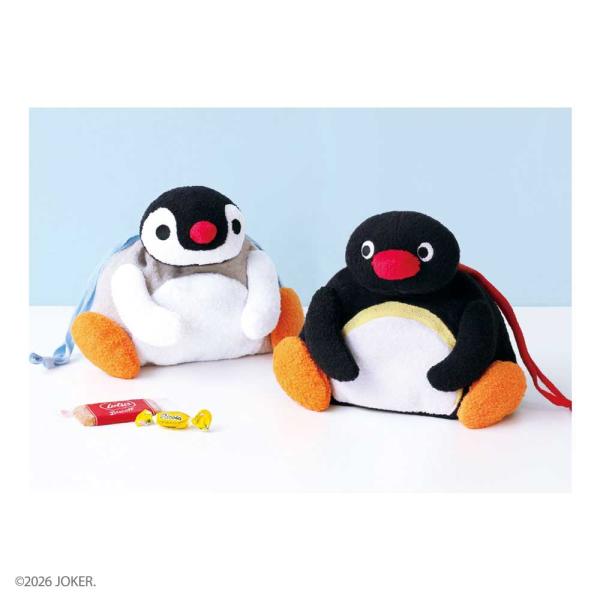 【発売日：2026年08月30日】あたたかでユーモアある物語が世界中の人々に愛されている*:;:*世界で一番有名なペンギン『ピングー』*:;:*『ぬいぐるみ巾着』紐を絞ればころんとしたピングーとピンガのお座り姿に※画像についてはイメージとな...