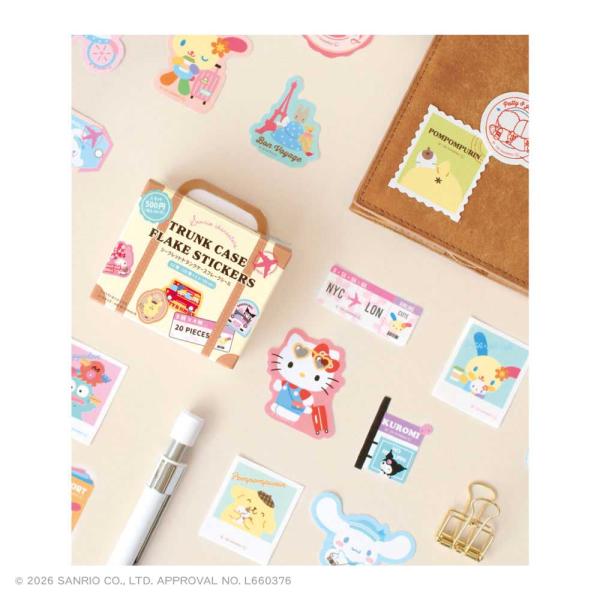 【発売日：2026年07月30日】旅するキャラクターたちがかわいい『フレークシール』パッケージもトランク型でとってもキュート1箱5柄×4枚の計20枚入り(全12種類×各1コ)※画像についてはイメージとなります※BOXのみでの販売となります。...