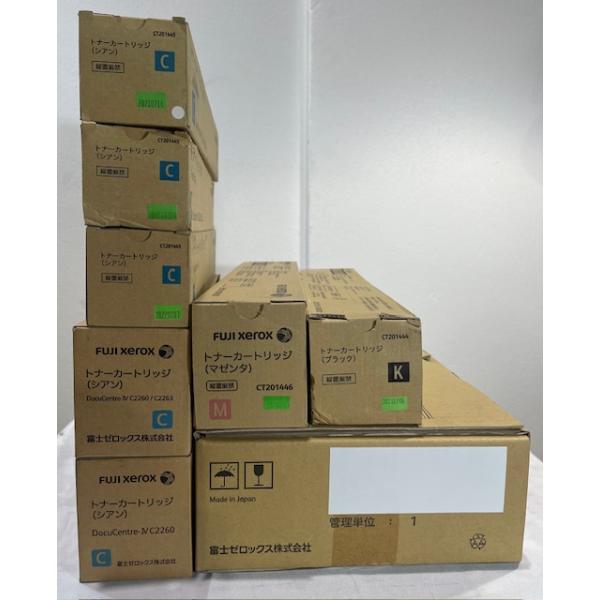 メーカー FUJIFILM（旧XEROX）型番 CT201444 ブラック×1CT201445 シアン×5CT201446 マゼンタ×1CWAA0777 回収ボトル×1適用機種 DocuCentreIV C2260 / C2263　状態 ◆...