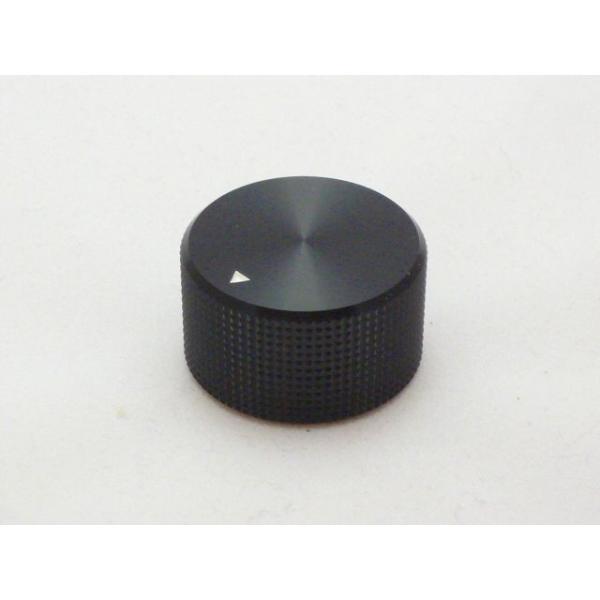 【メタルツマミ Mサイズ ブラック 黒】外径：25φ高さ：14mm軸径：6φサイドからいもねじで固定します