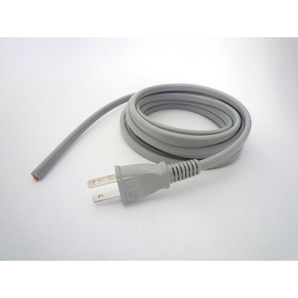 電気機器の電源用（プラグ付コード・プラグ付き小判コード・プラグ付きVCTFK）サイズ：1.25mm2標準条長：3m定格電源：100V定格電流：12A心数：2C導体構成（本/mm）： 50/0.18絶縁体厚さ：0.6mm仕上外径（約mm）：5...