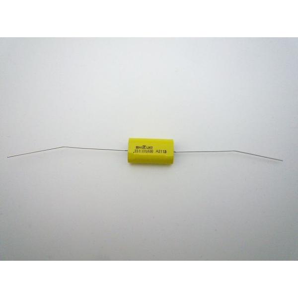 Type TME・アキシャルリード形のため低背で装着に最適・自己回復性を備え高信頼性を確保・無誘導構造定格電圧：630VDC静電容量：0.15μF(154)容量許容差（Cap. Tolerance）：±10％（K）使用温度範囲（Temper...