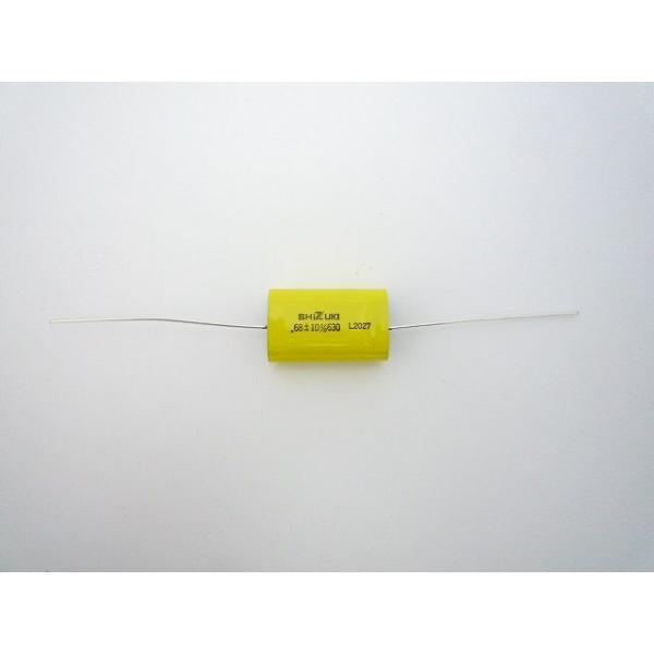Type TME・アキシャルリード形のため低背で装着に最適・自己回復性を備え高信頼性を確保・無誘導構造定格電圧：630VDC静電容量：0.68μF(684)容量許容差（Cap. Tolerance）：±10％（K）使用温度範囲（Temper...