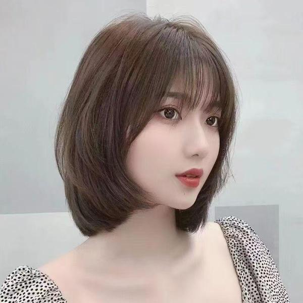 ウィッグ 自然な人毛100%フルウィッグ かつら 人毛 自然 医療用 円形脱毛症 ボブ ミディアム ショート レディース