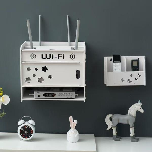 ルーター 収納 ボックス wifi BOX 組立説明書付き 壁掛け ピンつき 耐荷重 3kg 合成木材 ケーブル隠し ストレージルーター コンパクト おしゃれ すっきり