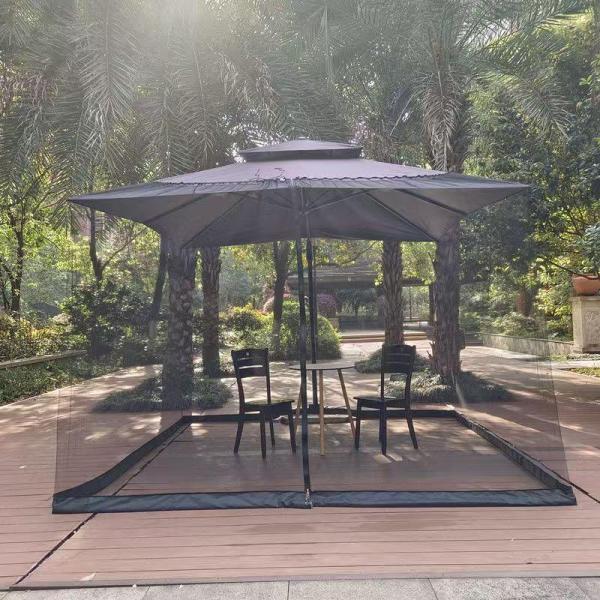 特徴幅広く汎用性?市販のガーデンパラソル、タープテントにほとんど対応対応する傘のサイズ：正方形の傘の場合3x3m、円形の傘の直径の場合：3?3.8m 蚊帳の周囲は12mで、あらゆる形状の傘に使用できます。虫の侵入を防ぐガーデンパラソル用蚊帳...