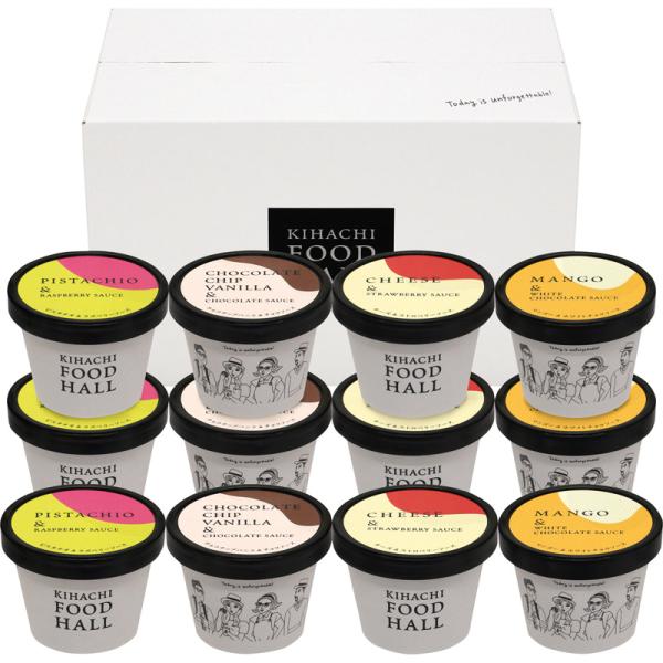 内容：チョコチップバニラ＆チョコソース・チーズ＆ストロベリーソース・マンゴー＆ホワイトチョコソース・ピスタチオ＆ラズベリーソース各81mL×各3