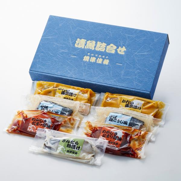 内容：ぎんだら粕漬60g×1、からすかれい西京漬70g・さば塩こうじ風70g・メカジキたまり醤油漬70g×各2 お歳暮 お中元 年末年始ギフト 季節ギフト 冬ギフト 夏ギフト 法人ギフト ご進物 贈答品 フォーマルギフト ギフト プレゼント...