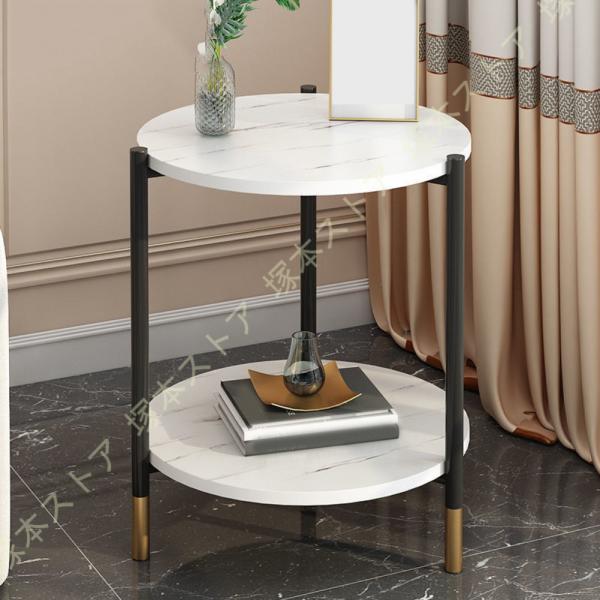 【発売日：2024年08月26日】商品名：サイドテーブル材質：焼結石、スチール色：白、ブラック商品サイズ：約幅30cmｘ奥行30cmｘ高さ60cm、幅48cmｘ奥行48cmｘ高さ60cm商品特徴■おしゃれなサイドテーブル大理石調のソファサイ...