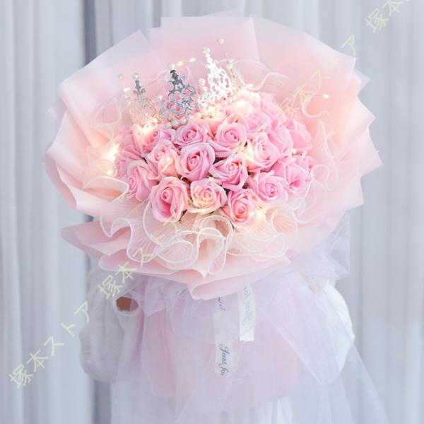 【発売日：2025年03月04日】花数：33【枯れない花】ソープフラワーとは、石けん素材から作られた観賞用のお花です。水やりやお手入れの必要がなく、枯れる心配もありません。花粉の心配がございませんので、どなた様にでもお好きな場所に飾っていた...