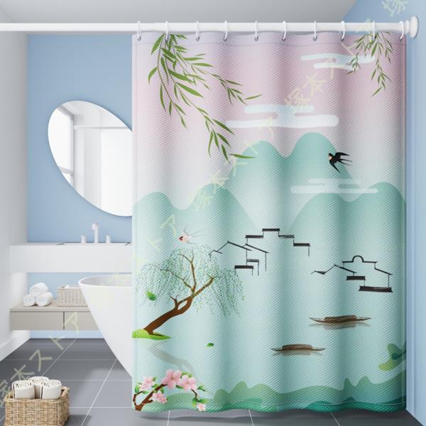 【発売日：2023年05月19日】【間切り＆目隠しの利用】厚手材質でバスルーム以外でもキッチンやリビング、トイレ、子供部屋など目隠しや間仕切りとしても使えます、視覚的には微かの映像で個人プライバシーも守られます。【おすすめ理由】防水防カビの...