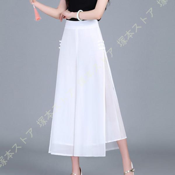 【発売日：2026年03月25日】シフォン パンツ ワイドパンツ ガウチョ パンツ ズボン レディース 春夏秋 オフィス カジュアル きれいめ 通勤 日常着 通勤 ●さらっと着こなせるロングなガウチョパンツです!色んなコーディネートに対応で...