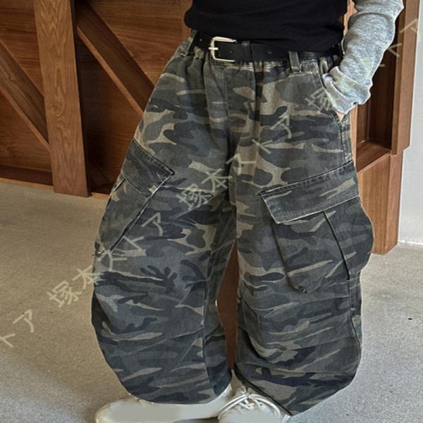 【発売日：2025年12月25日】カーゴパンツ ガールズ 女の子 キッズ 長ズボン 春 秋 子供 ズボン 女の子 ワイドパンツ ロングズボン スポーツ ゆったり商品内容：ズボン単品◎ワイドルーズシルエットのカーゴパンツ◎通気性良い素材を採用...