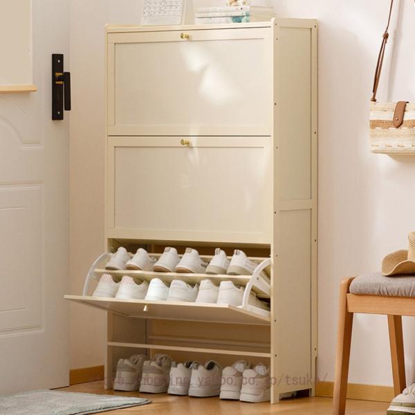 【発売日：2025年08月12日】【北欧デザイン】北欧風ナチュラルデザインで玄関の雰囲気をアップ!どんなインテリアにも馴染み、新たな魅力をお部屋にプラスします!【薄型シューズボックス】奥行24cmだけ、狭い玄関の靴収納問題を解決します!天板...