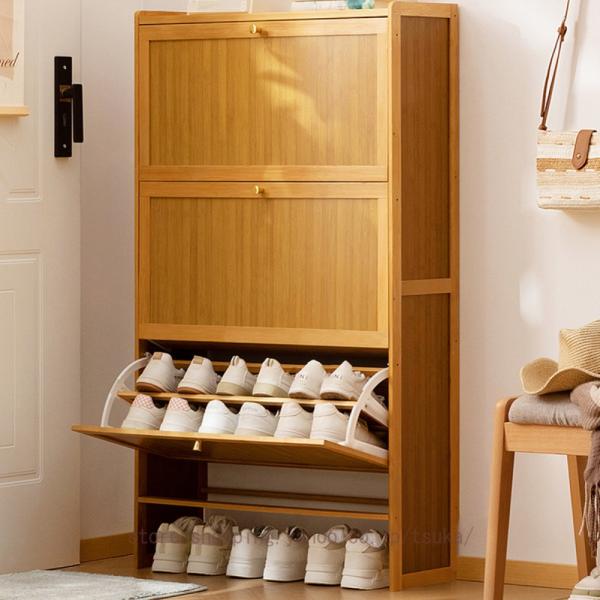 【発売日：2025年08月12日】【北欧デザイン】北欧風ナチュラルデザインで玄関の雰囲気をアップ!どんなインテリアにも馴染み、新たな魅力をお部屋にプラスします!【薄型シューズボックス】奥行24cmだけ、狭い玄関の靴収納問題を解決します!天板...