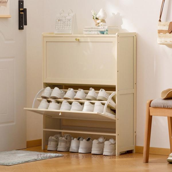 【発売日：2025年08月12日】【北欧デザイン】北欧風ナチュラルデザインで玄関の雰囲気をアップ!どんなインテリアにも馴染み、新たな魅力をお部屋にプラスします!【薄型シューズボックス】奥行24cmだけ、狭い玄関の靴収納問題を解決します!天板...