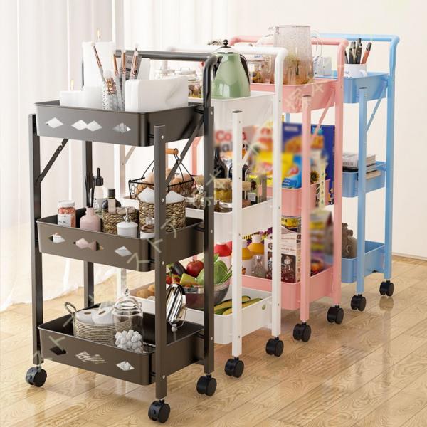 【発売日：2023年06月09日】製品仕様製品名：キッチンワゴン材質：炭素鋼カラー：ブラック、ホワイト、グリーン【便利な収納カート】弊社のキッチンワゴンはとても便利な収納用品です。様々な道具や雑貨などの小物収納できます。収納スペースは大きく...