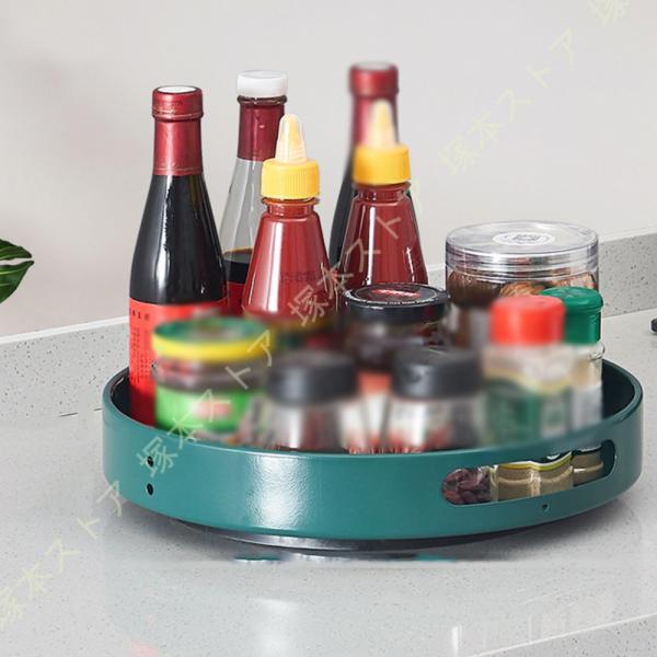 【発売日：2023年09月11日】製品仕様製品名：360度回転式収納ラック材質：PPカラー：ブラック、グリーン使用範囲：キッチン、トイレ、寝室等 【商品仕様】丸型    直径25cm＆30cm　       素材：高品質PP素材で作られ、高...