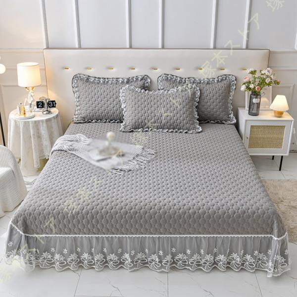 【発売日：2022年08月10日】＜商品情報＞【素材】●表地：ポリエステル　●充填物：綿【サイズ】48*74cm*2（枕カバー2枚）255*245cm*1（ベッドスプレット1枚）255*245cm*3（ベッドスプレット1枚＋枕カバー2枚）※...