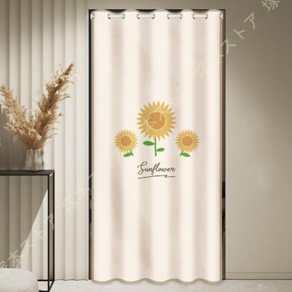 【発売日：2023年08月03日】間仕切りカーテン 防寒 突っ張り棒  のれん 北欧 おしゃれ 仕切り 遮光 カーテン 目隠し 断熱 保温 省エネ つっぱり 花柄 チューリップ  暑さ対策 つっぱり のれん カーテン カーテン 突っ張り  ...