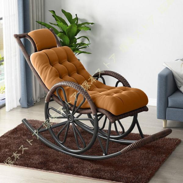 【発売日：2025年04月30日】製品名: ロッキングチェア/ロッキングチェア リクライニングチェアスタイル: モダン素材：ラタン＋金属ブラケット使用シナリオ: 寝室、リビングルーム、バルコニー、テラス、庭、その他のレジャーエリア※詳しいサ...