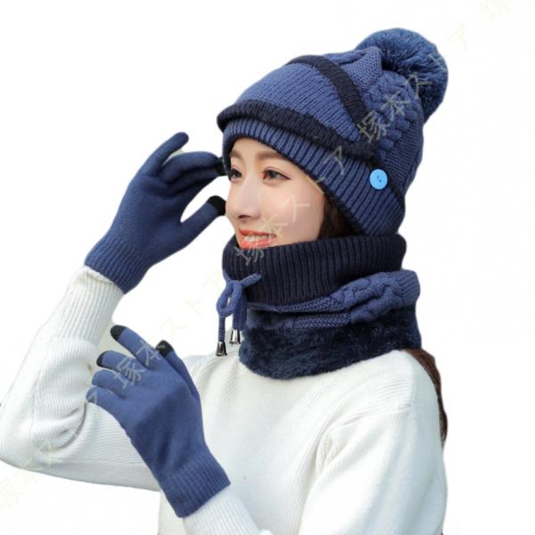 【発売日：2022年08月25日】とってもフワフワで肌触りが良く寒い冬のトレンドのマルチカラーケーブル編みニット帽！お洒落女子必須のアイテムです♪●商品詳細【サイズ】フリーサイズ【柔軟度】柔らかい【4点セット】（帽子*1＋ネックウォーマー*...