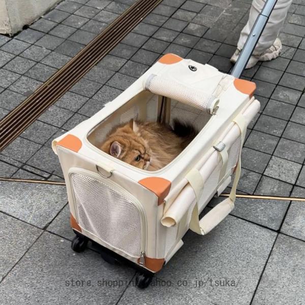 【発売日：2025年01月02日】ペットキャリー キャスター付き便利な2WAYシーンに合わせて使い分けができる、便利な2WAY。☆キャリーバッグ☆キャリーカート広々空間お座りしても窮屈さを感じさせない、広々空間中の様子がよくわかるお互いの顔...