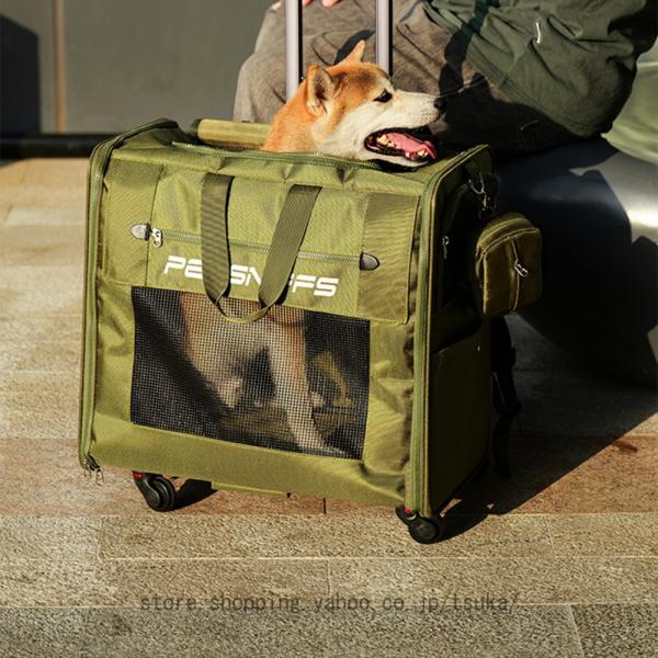 【発売日：2025年01月02日】ペットキャリー キャスター付き便利な3WAYシーンに合わせて使い分けができる、便利な3WAY。☆リュック☆キャリーバッグ☆キャリーカート広々空間お座りしても窮屈さを感じさせない、広々空間中の様子がよくわかる...