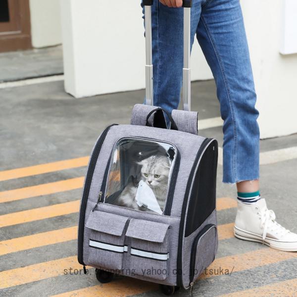 【発売日：2024年12月30日】ペットキャリー キャスター付き便利な2WAYシーンに合わせて使い分けができる、便利な2WAY。☆キャリーバッグ☆キャリーカート広々空間お座りしても窮屈さを感じさせない、広々空間中の様子がよくわかるお互いの顔...