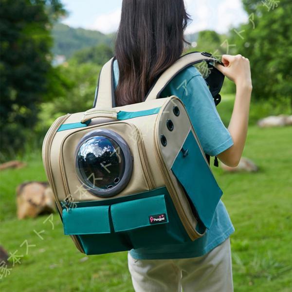 【発売日：2023年03月13日】ペットキャリーバッグ 猫キャリー 犬猫兼用 宇宙船カプセル型 犬リュックサック 旅行ペットバッグ 透明 顔出し 通気性 大容量 耐久性 安全性 ◆サイズ：40*25*40CM（猫：推奨体重8kg以下）◆推薦...