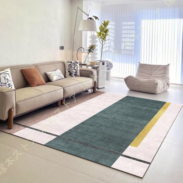 【発売日：2023年03月03日】[組成]：ポリエステル100%（プリント柄です）　 　 　            [厚さ]:約6mm   　  シンプルなデザインは、お部屋の雰囲気をがらりと変えます！ 洋室はモダン、和室に敷いてもモダンな...