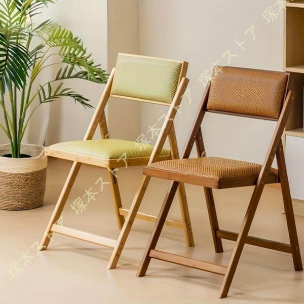 【発売日：2025年08月15日】【商品仕様】商品名: 折りたたみチェア材質：座面：スポンジ脚：竹サイズ：幅約44cm奥行約52cm高さ約82cm、床から座面までの高さ:約47cm（ご注意：実寸サイズを測っているため多少誤差がでる場合があり...