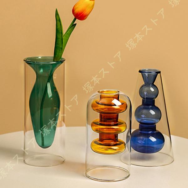 【発売日：2023年09月26日】商品名: ガラス花瓶素材: ガラスサイズ：直径×高さ：ブルー=10*18cm、グリーン=8*20cm、イエロー=8*16cm（スタッフ採寸のため、若干の誤差が生じる場合がございます）場所: 窓辺、玄関、寝室...