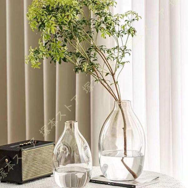 【発売日：2025年09月19日】商品名: ガラス花瓶素材: ガラスサイズ：口径×底径×高さ：小さい：6*9*27cm、大きい：6.5*12*35cm（スタッフ採寸のため、若干の誤差が生じる場合がございます）場所: 窓辺、玄関、寝室、書斎な...