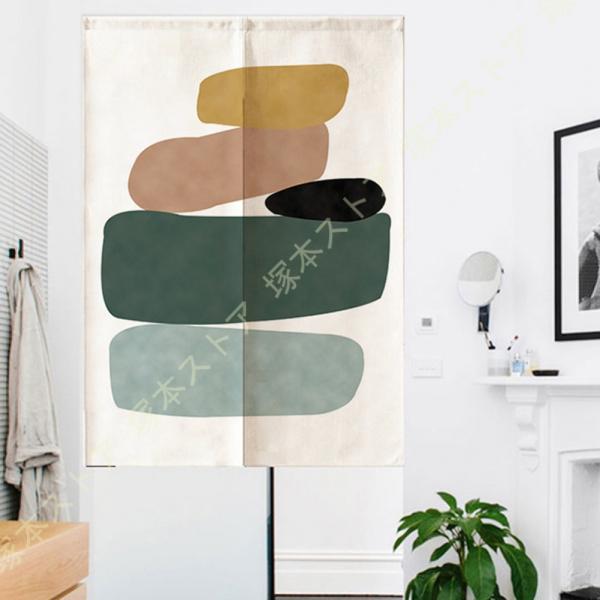 【発売日：2022年08月17日】のれん おしゃれ 北欧 玄関 ロング 和風 レース ひも ショート 短い 暖簾 和風 モダン コットン 麻 ナチュラル デザイン 京都 無地 暖簾棒 遮光 間仕切り カーテンリビング、居間、玄関、和室、洋室...