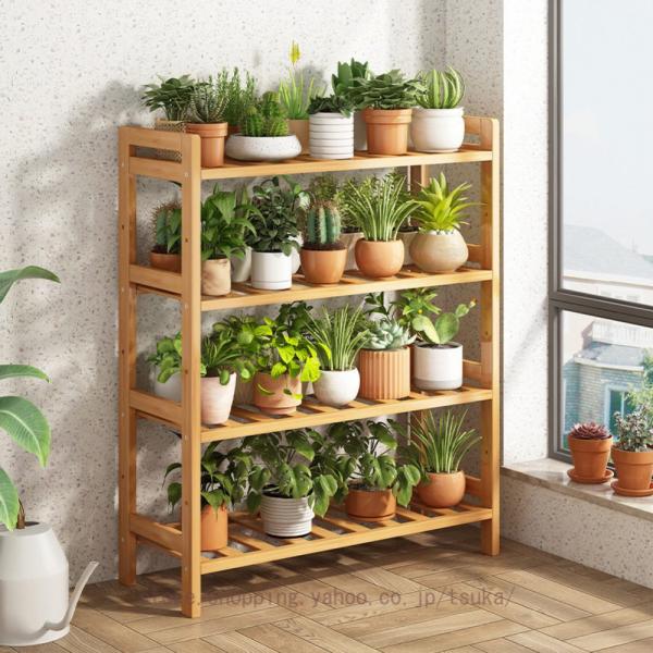 【発売日：2025年10月01日】【天然竹】フラワースタンド 屋外は丈夫で耐久性があり、色褪せない丈夫な天然竹でできています!自然で暖かい雰囲気はどんな植物にも適しています!（植物棚 の植木鉢やその他のアイテムは含まれていません）【省スペー...