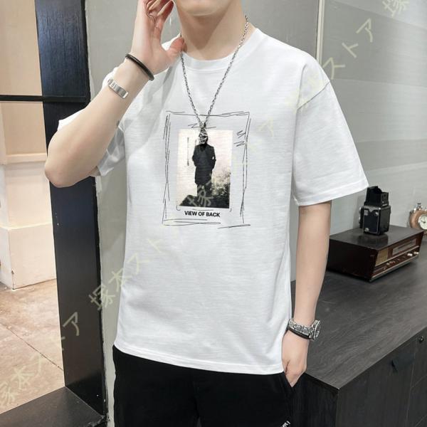 【発売日：2025年07月23日】☆ 薄手の綿素材で作られたメンズ半袖tシャツは、肌触りが柔らかくて、吸汗性と通気性が抜群で、暑い夏でも大人の爽やかさで魅せるおしゃれな一枚です!☆ 適用：着用が簡単で、さまざまな日常のシナリオ（通勤、学校、...