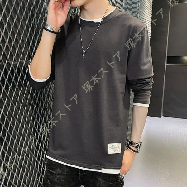 【発売日：2022年08月22日】☆ トレンド感があるおしゃれなメンズ長袖tシャツが登場しました。定番のクルーネックTシャツはカジュアルな雰囲気を演出し、秋のコーディに欠かせないアイテムです！☆ ネックと袖口はまるで Tシャツ メンズ 半袖...