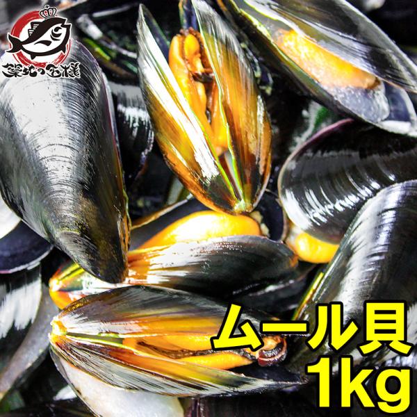 ムール貝１ｋｇ（ボイル・殻つき・５００ｇ×２パック）【鍋 パスタ パエリア 香草焼き ワイン ワイン蒸し イタリアン スパニッシュ 通販 ギフト 築地市場】【商品説明】高級冷凍品 特選ボイルムール貝（両貝）１ｋｇ【原材料名】殻付きムール貝（...