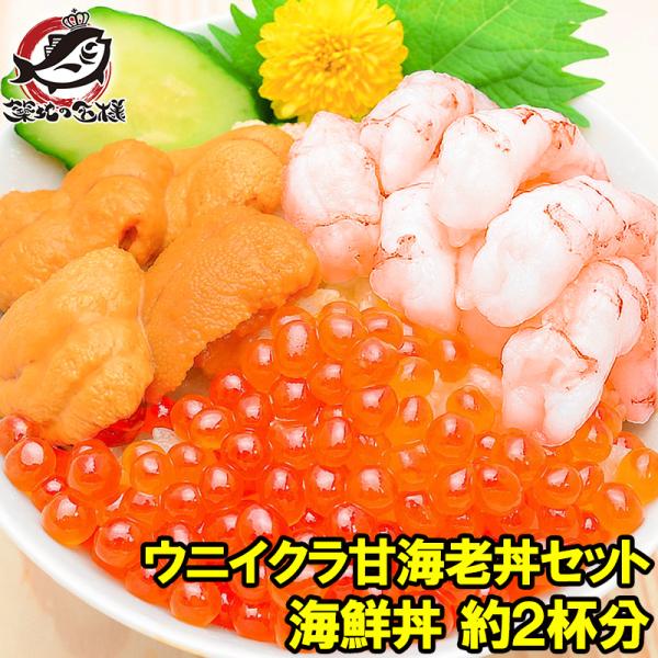 築地市場のウニイクラ甘海老丼セット＜無添加生ウニ100g＆いくら100g＆甘海老200g＞海鮮丼で約2杯分【うに ウニ いくら イクラ 甘エビ 甘えび】【手巻き寿司 寿司ネタ 築地市場 レシピ ギフト】【商品説明】築地市場のウニイクラ甘海老...