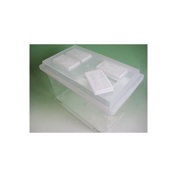 コバエシャッター(大)■サイズ　約縦221×横370×高さ240mm外国産カブトムシ飼育や産卵セット用のケースとしてお使いいただけます。極小コバエを防ぐ為に不繊布フィルターを枠に挟み込む構造にしました。無用な窓やスリットが無いので、コバエが...