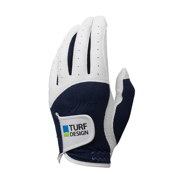 朝日ゴルフ　AS　TDGL-2170L　レディースグローブ　TURFDESIGN　ホワイト×ネイビー　AS　TDGL2170L 802