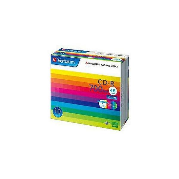バーベイタム(Verbatim)　　SR80SP10V1　48倍速対応　データ用CD-Rメディア　インクジェット対応　（700MB・10枚） 120