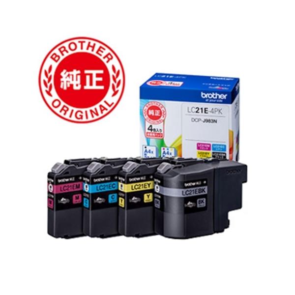 インク　ブラザー　純正　カートリッジ　LC21E-4PK　ブラザー純正インク　4色セット 119