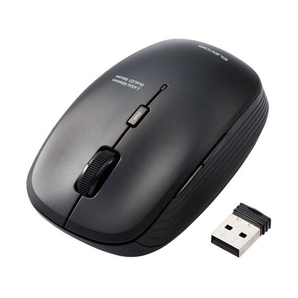 エレコム　M-BL21DBKBK　BlueLEDマウス　無線　5ボタン　抗菌　ブラック 131